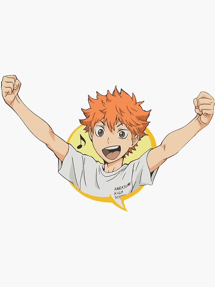 "Cheering Hinata Haikyuu" Sticker by Beesumph | Redbubble