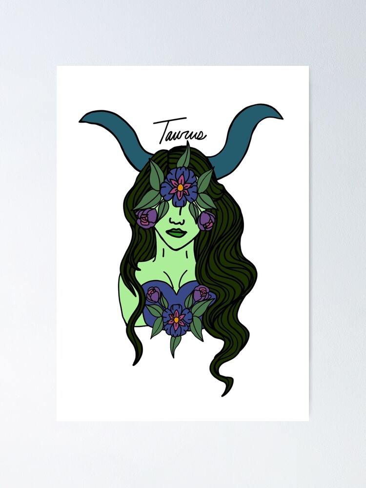 "Taurus Zodiac Botanical Woman" Poster for Sale by Botanchic | Redbubble