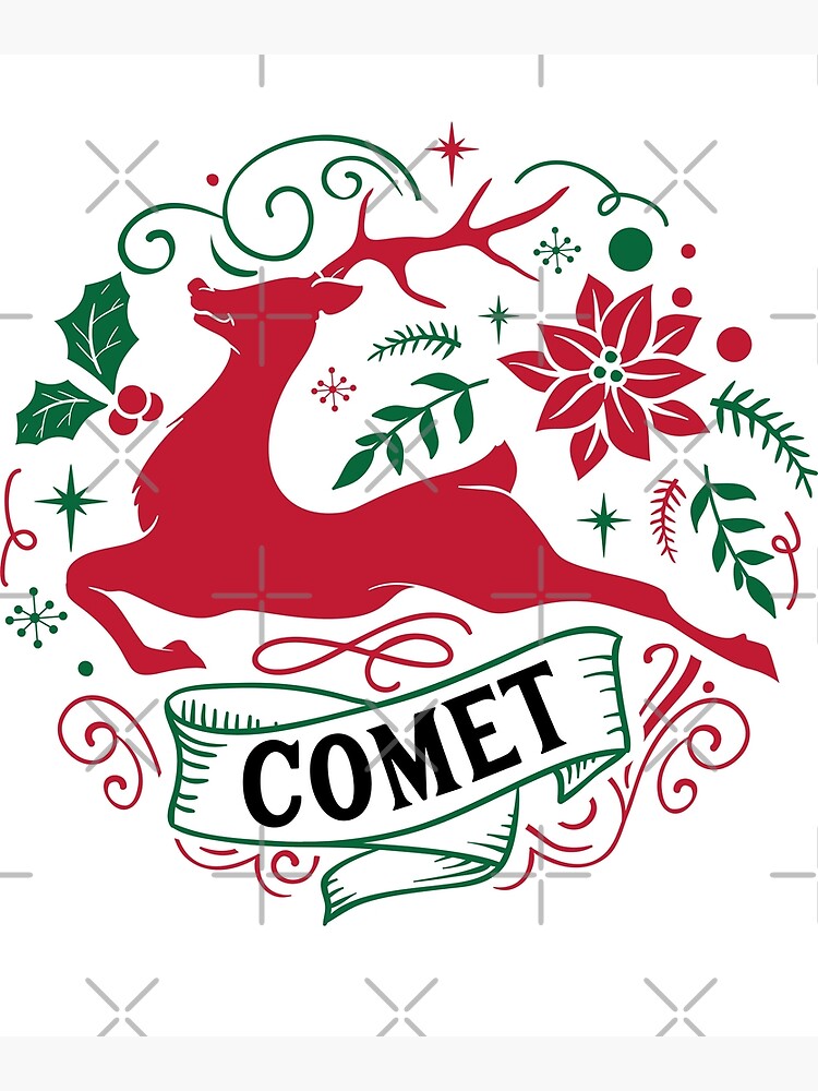 "Santas Christmas Sleigh Reindeer Comet" Poster for Sale by joseech ...