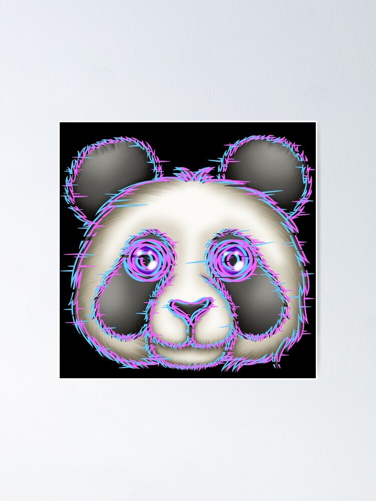 "Glitch Panda" Poster by PandamoniumArt | Redbubble