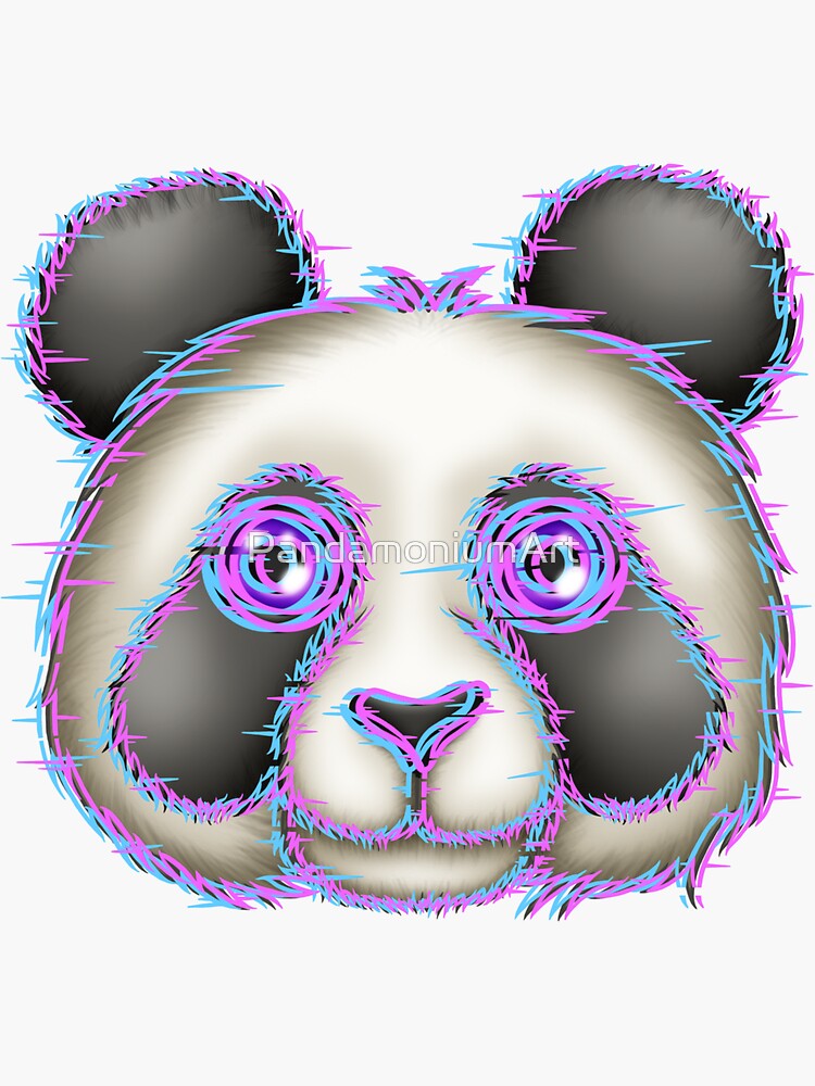 "Glitch Panda" Sticker by PandamoniumArt | Redbubble