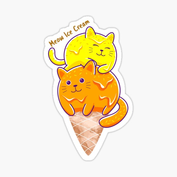 "Meow Ice Cream" Sticker by ChogyN | Redbubble