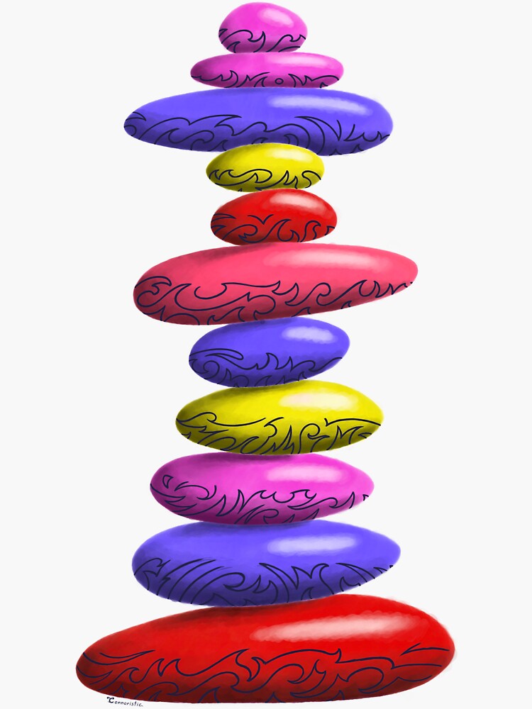 "Painted Stacked Rocks" Sticker for Sale by Connoristic | Redbubble