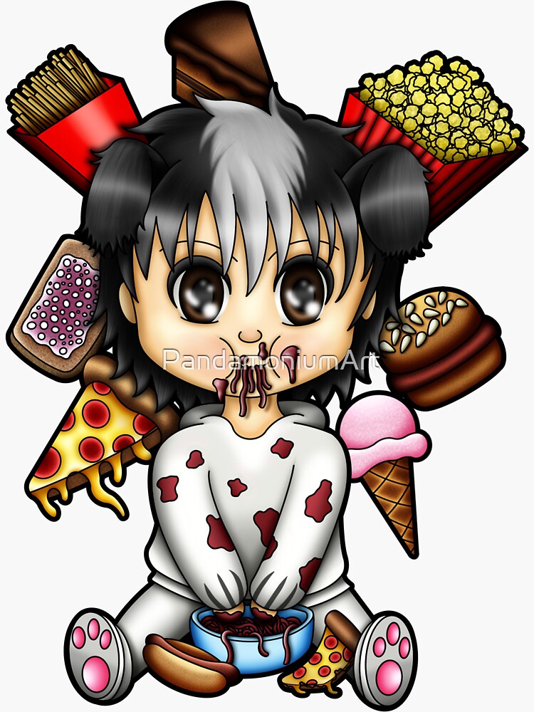 "Messy Pup Chibi" Sticker for Sale by PandamoniumArt | Redbubble