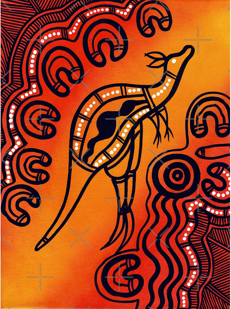 "Authentic Aboriginal Art - Kangaroo" Sticker for Sale by HogarthArts ...