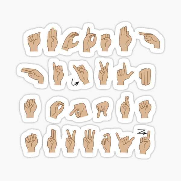 "Sign Language Alphabet" Sticker for Sale by PurpleCrocs | Redbubble