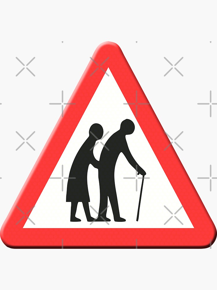 "Elderly people road sign UK" Sticker for Sale by funkyworm | Redbubble