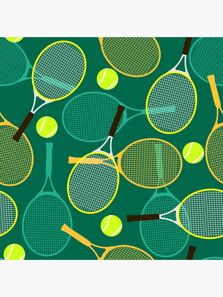 "Tennis racket and ball" Sticker by JennileeArt | Redbubble