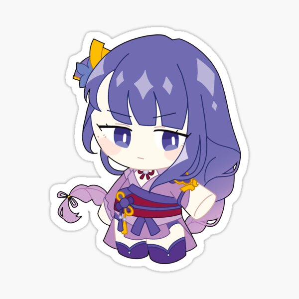 "Genshin Impact Raiden Shogun Chibi" Sticker for Sale by doodlesoframen ...