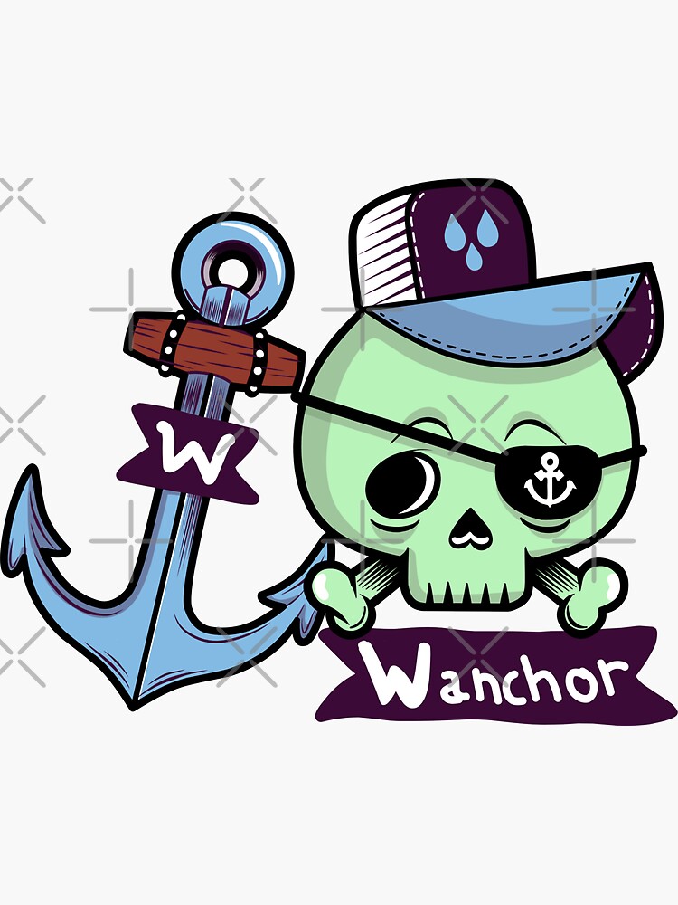 "W anchor" Sticker by ibreezy101 | Redbubble