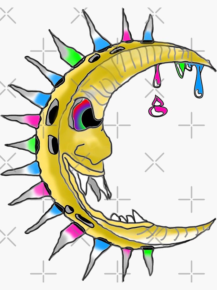 "Dripping moon" Sticker for Sale by Tristral | Redbubble