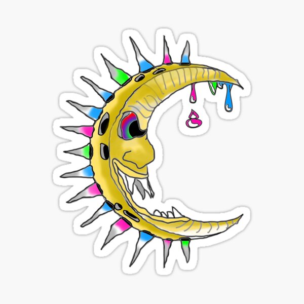 "Dripping moon" Sticker for Sale by Tristral | Redbubble