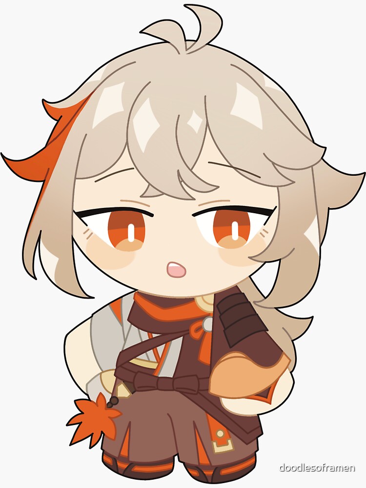 Pegatina «Genshin Impact Kazuha Chibi» de doodlesoframen | Redbubble