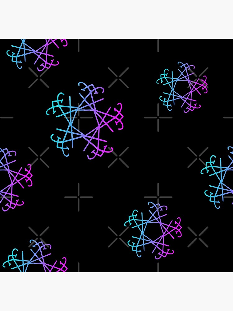 "Lucifer Sigil Snowflake Star Pattern Teal Blue Purple Pink" Poster for ...