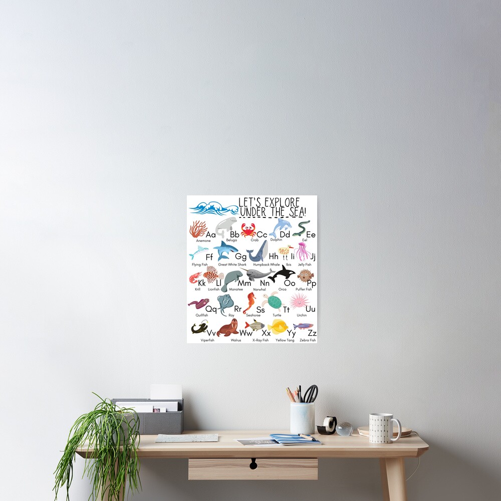 "Under the Sea Ocean Animals Alphabet Classroom ABC" Poster for Sale by ...