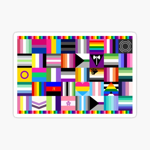 "LGBTQIA Pride Flag Collage. LGBTQ Pride" Sticker by ClimbingTees | Redbubble