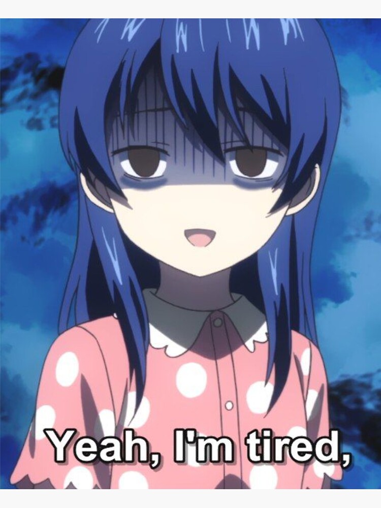 "Tired Anime Girl" Sticker for Sale by 1Zaners | Redbubble