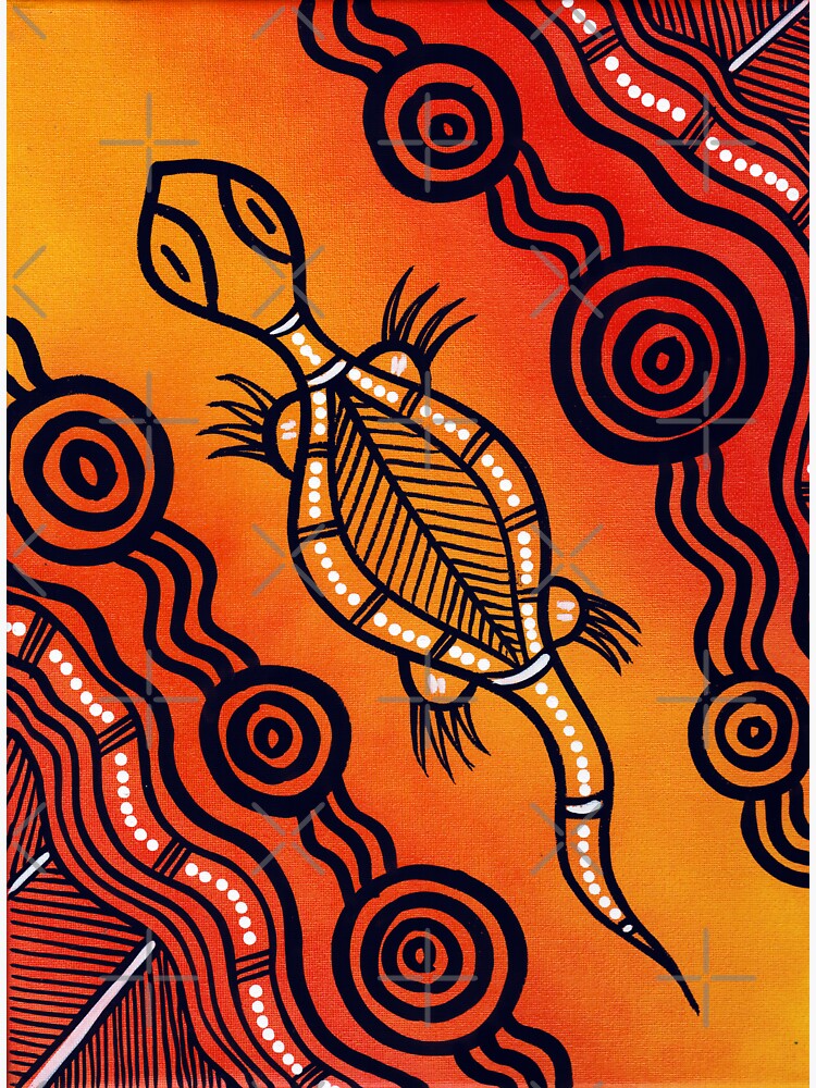 "Authentic Aboriginal Art - Goanna" Sticker for Sale by HogarthArts ...