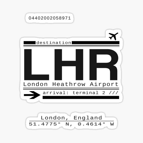 "LHR London Heathrow Airport Call Letters" Sticker for Sale by ...