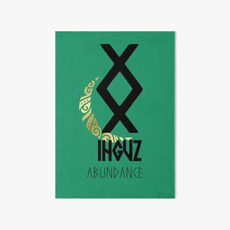 "Elder Futhark "INGUZ" Rune with Crescent Moon" Art Board Print for ...