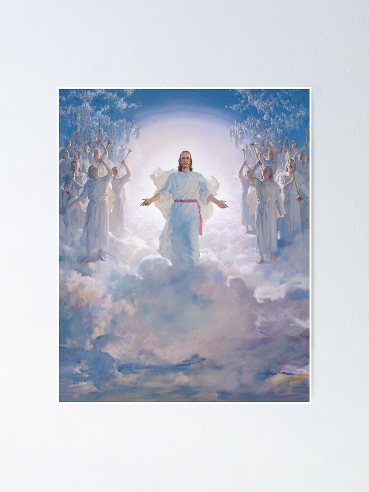 "Jesus Christ In Heaven With Angels Christian Catholic" Poster for Sale ...