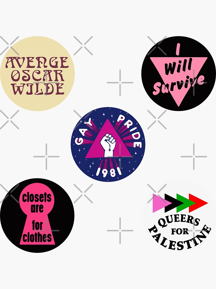 "5 Vintage Remake LGBT Sticker Pack Gay Lesbian Queer" Sticker for Sale ...