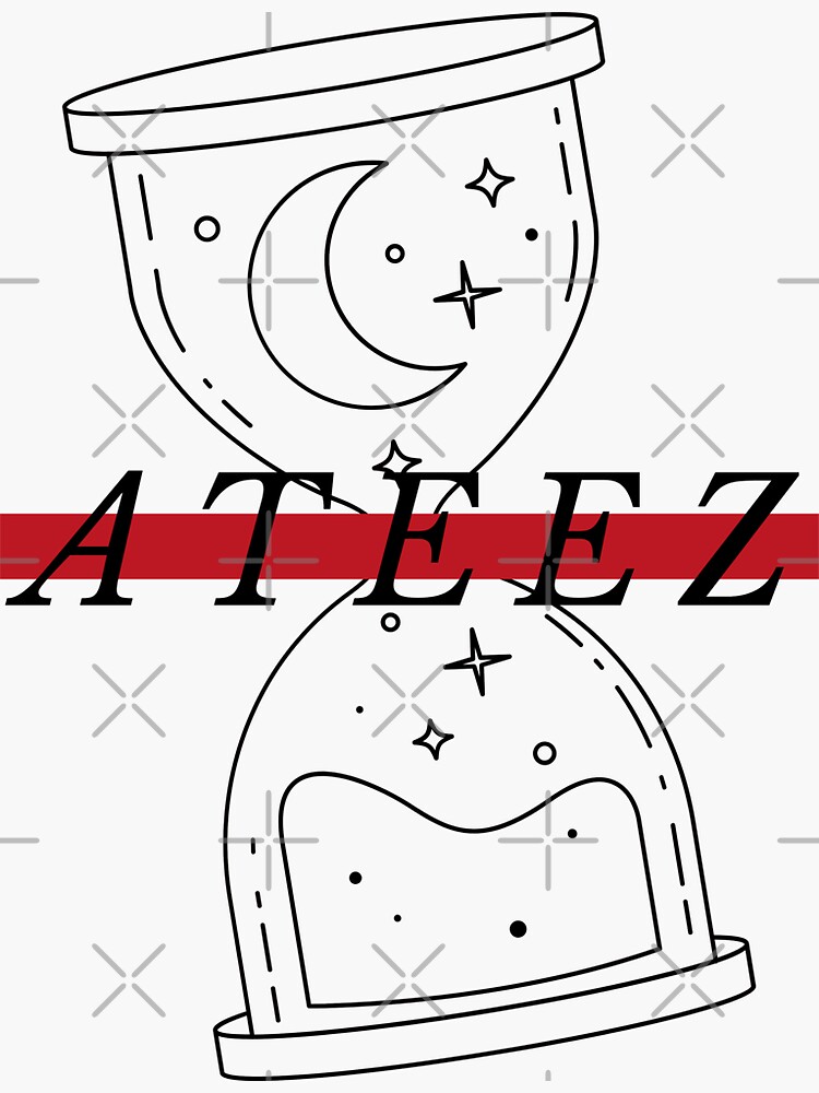 "ATEEZ Hourglass | 에이티즈" Sticker for Sale by CharliBluu | Redbubble