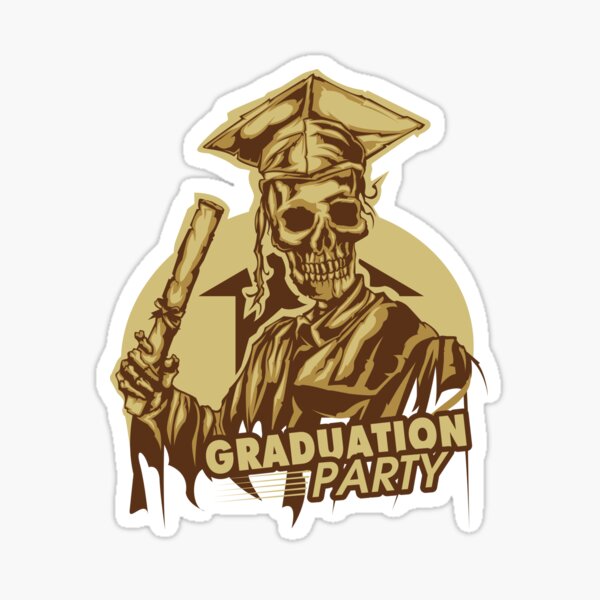"Graduated skeleton" Sticker for Sale by BilalPOD | Redbubble
