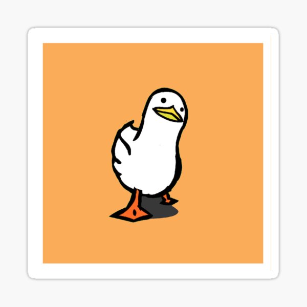"walking duck gif in orange design" Sticker for Sale by Quote Frame ...