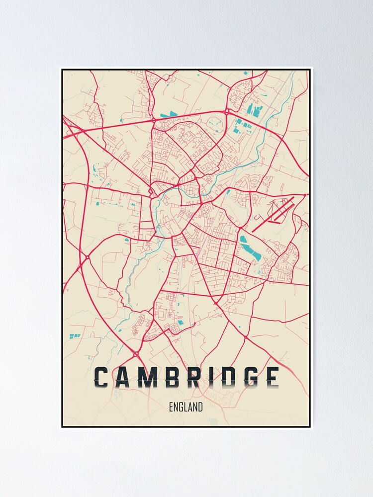 "Cambridge map uk" Poster for Sale by PostersProf1 | Redbubble