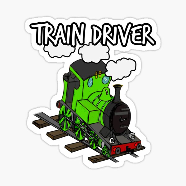 "Train Driver Steam Locomotive Rail Enthusiasts Model Railroad" Sticker ...