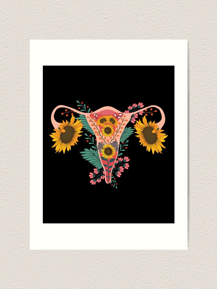 "Floral uterus and ovaries woman reproductive system " Art Print for ...