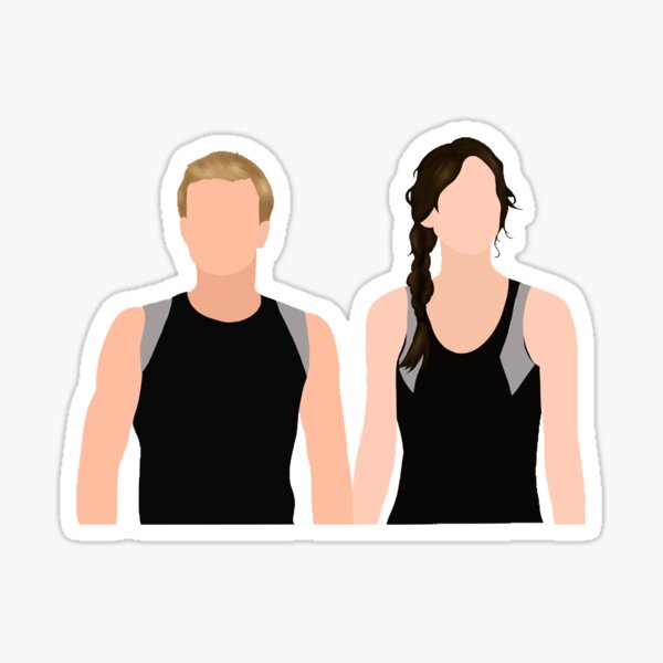 "Katniss and Peeta" Sticker by KCartoons | Redbubble