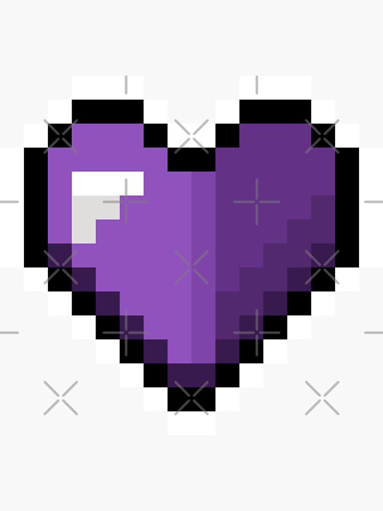 "Purple Pixel heart" Sticker for Sale by Chill-Clouds | Redbubble