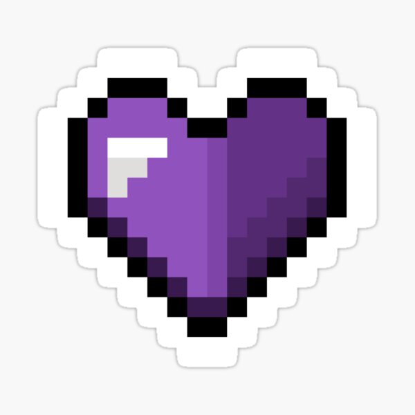 "Purple Pixel heart" Sticker for Sale by Chill-Clouds | Redbubble