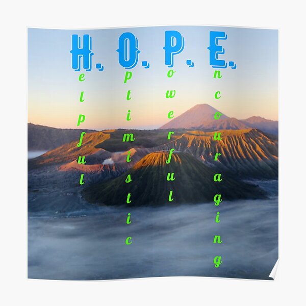 "Inspirational/Motivational Hope Acrostic Poem" Poster for Sale by ...