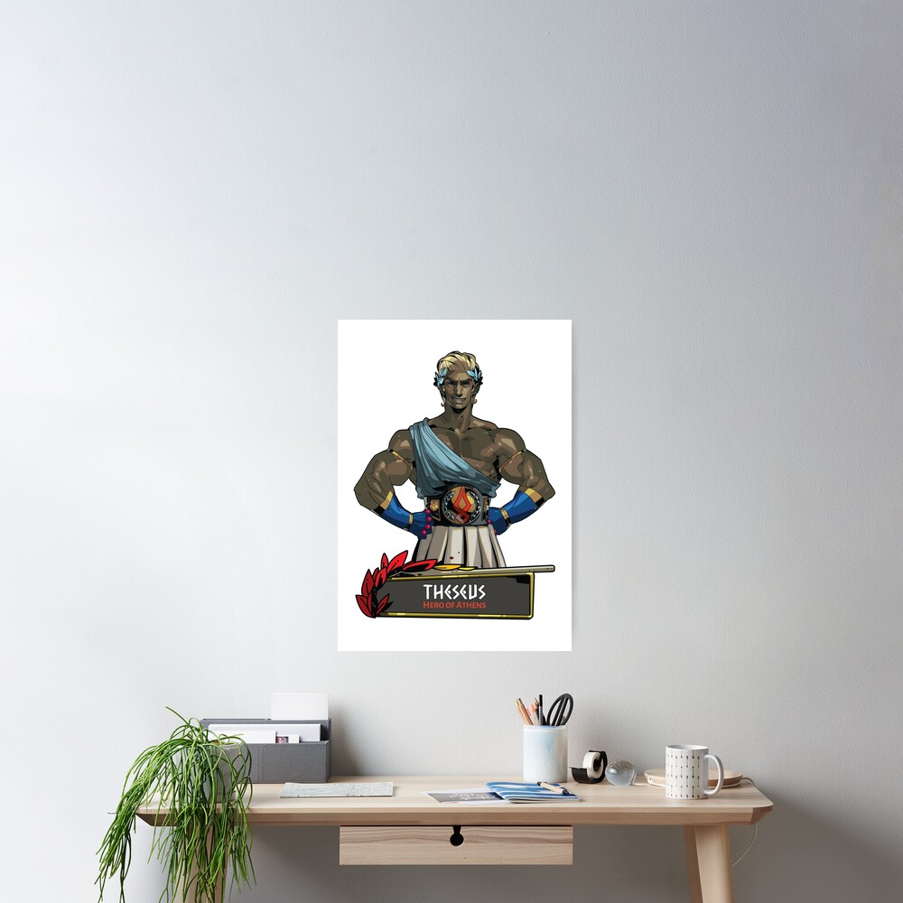 "Hades (Game) - Theseus, Hero of Athens" Poster for Sale by PonchTheOwl ...