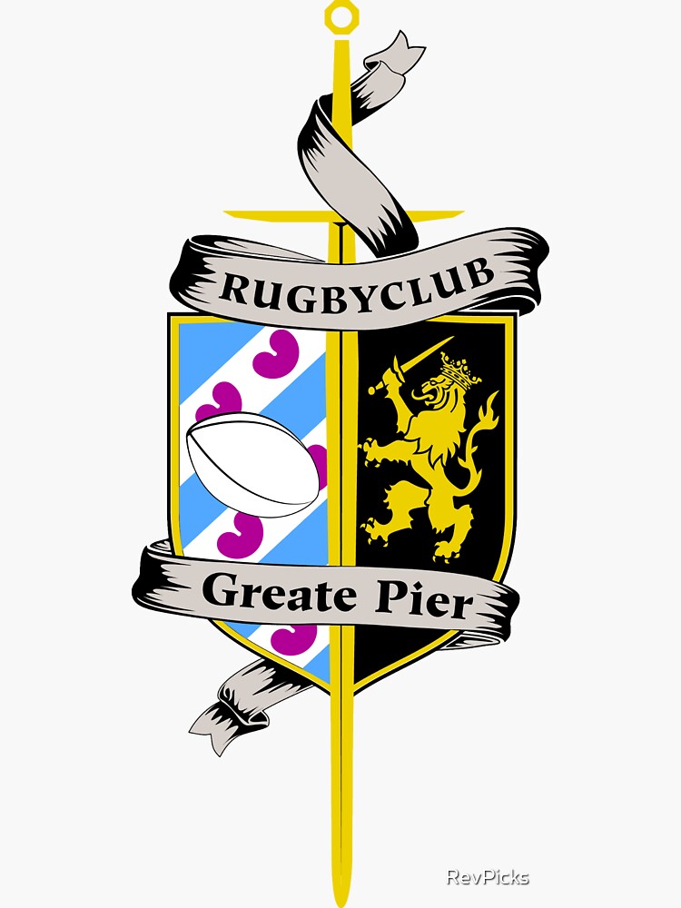 "Greate Pier Rugby" Sticker by RevPicks | Redbubble