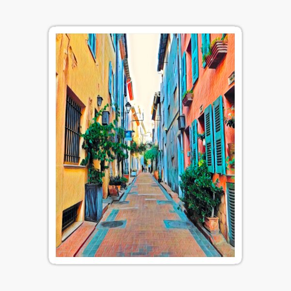 "Antibes Streets" Sticker for Sale by Sofia-Draws | Redbubble