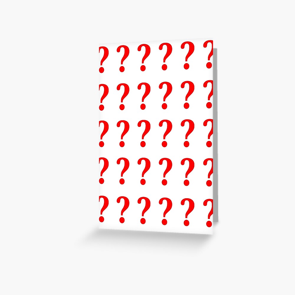 "The Riddle Question Mark Symbol Retro Sticker Pack Red" Greeting Card ...