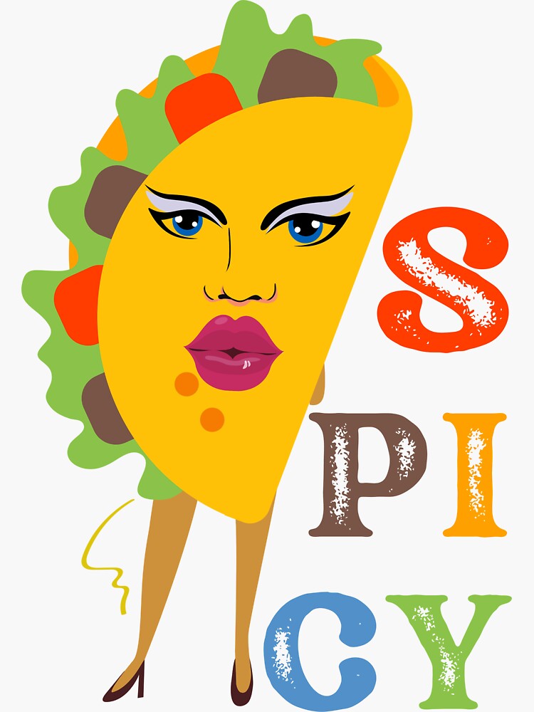"Spicy Taco" Sticker by AnAwkwardOtter | Redbubble