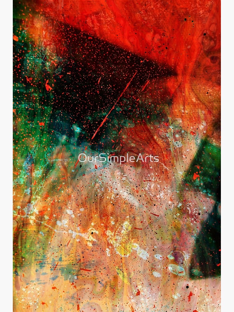 "Abstract Art Green And Red Paint Splatter" Poster for Sale by ...