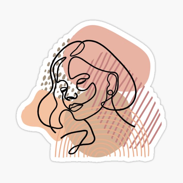 "Abstract face line art" Sticker for Sale by maan-studio | Redbubble