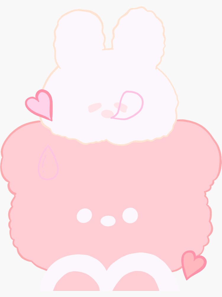 "Pink bear" Sticker by SAnoushka | Redbubble