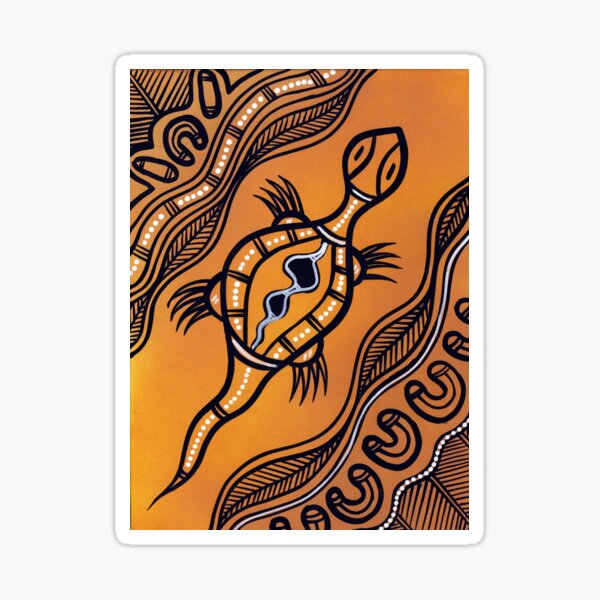 "Authentic Aboriginal Art - Goanna" Sticker for Sale by HogarthArts ...