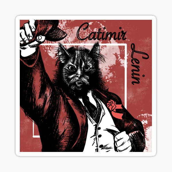 "Communist Cats - Catimir Lenin" Sticker by gmozes | Redbubble