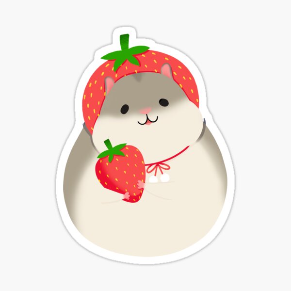 "Cute Strawberry Hamster" Sticker by KTJoh | Redbubble