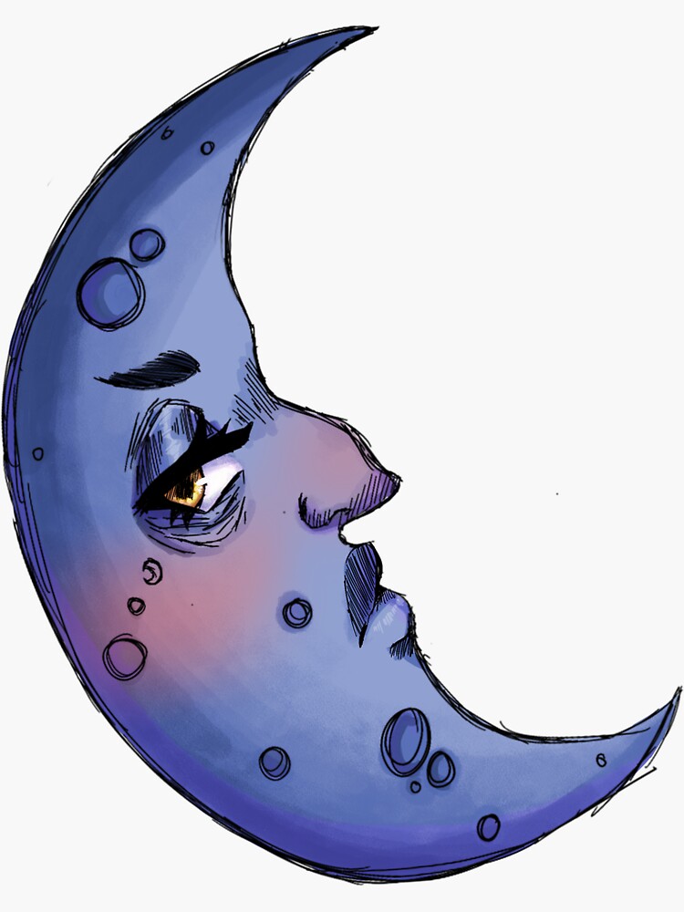 "Aesthetic Handsome Moon Face" Sticker for Sale by BotanicalShroom ...