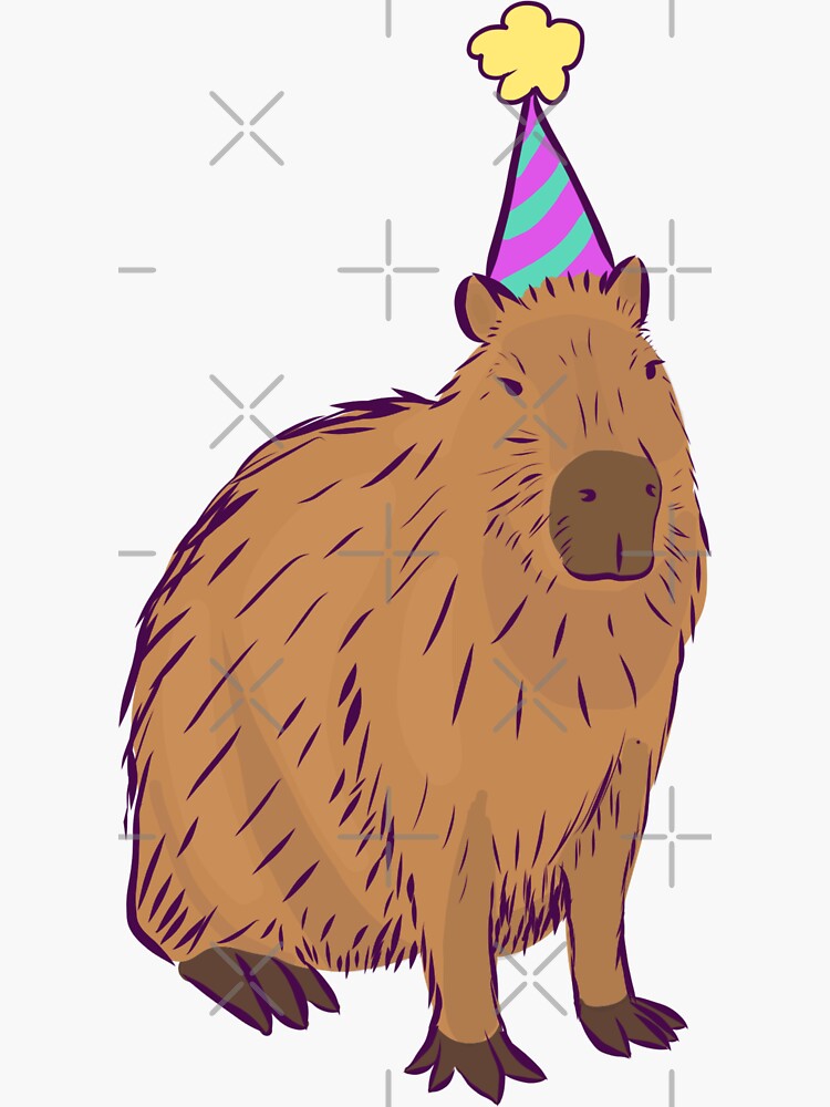 "Capybirthday" Sticker for Sale by Josie Richey | Redbubble