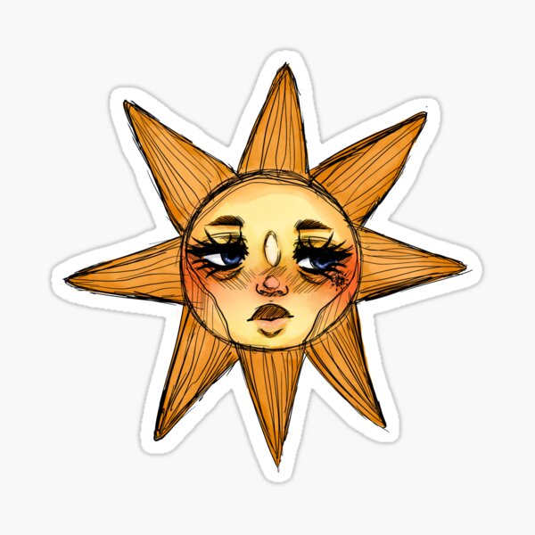 "Aesthetic Sun Lady" Sticker for Sale by BotanicalShroom | Redbubble